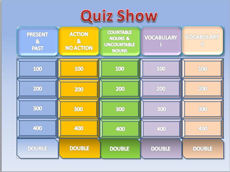 Elementary General Revision Quiz Show | photocopiables