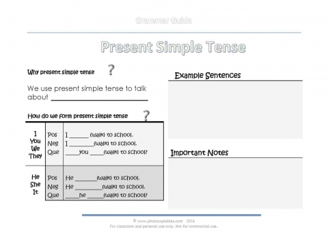 Present Simple Grammar Guide | photocopiables
